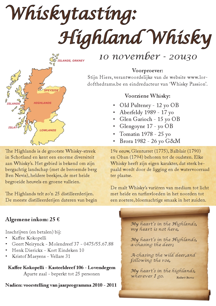 Whiskytasting op 10 november | Nieuwsblad
