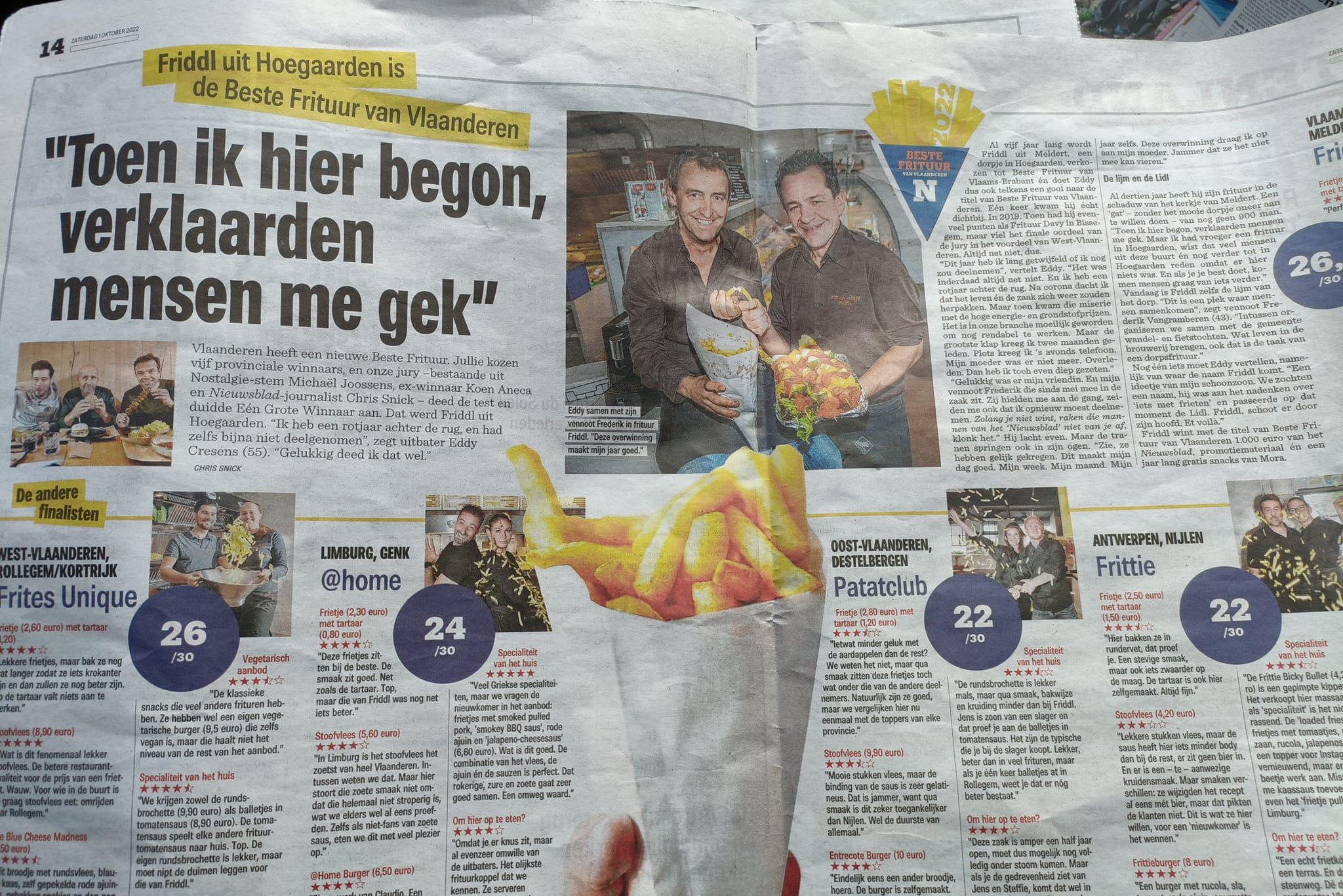 “Beste frituur” deelt gratis friet uit | Nieuwsblad